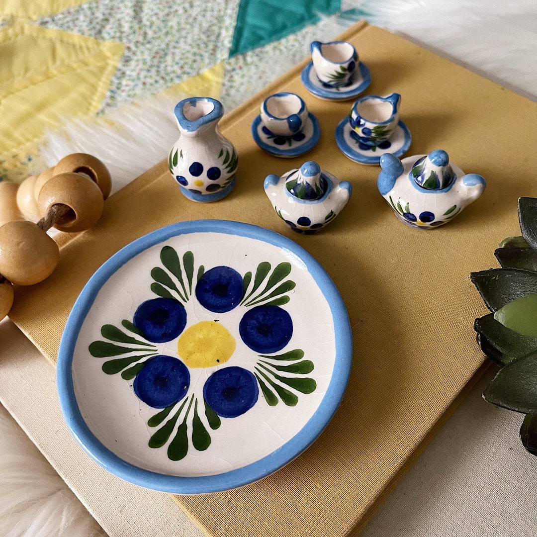 Vintage Handcrafted Mexican Pottery Miniature Tea Set - Etsy