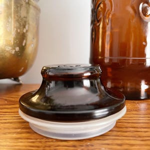Vintage Borden Cremora Dark Amber Brown Glass Apothecary Jar Kitchen ...