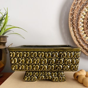 Vintage Ceramic Fapco MCM Pottery Planter Green, Indoor Planter ...