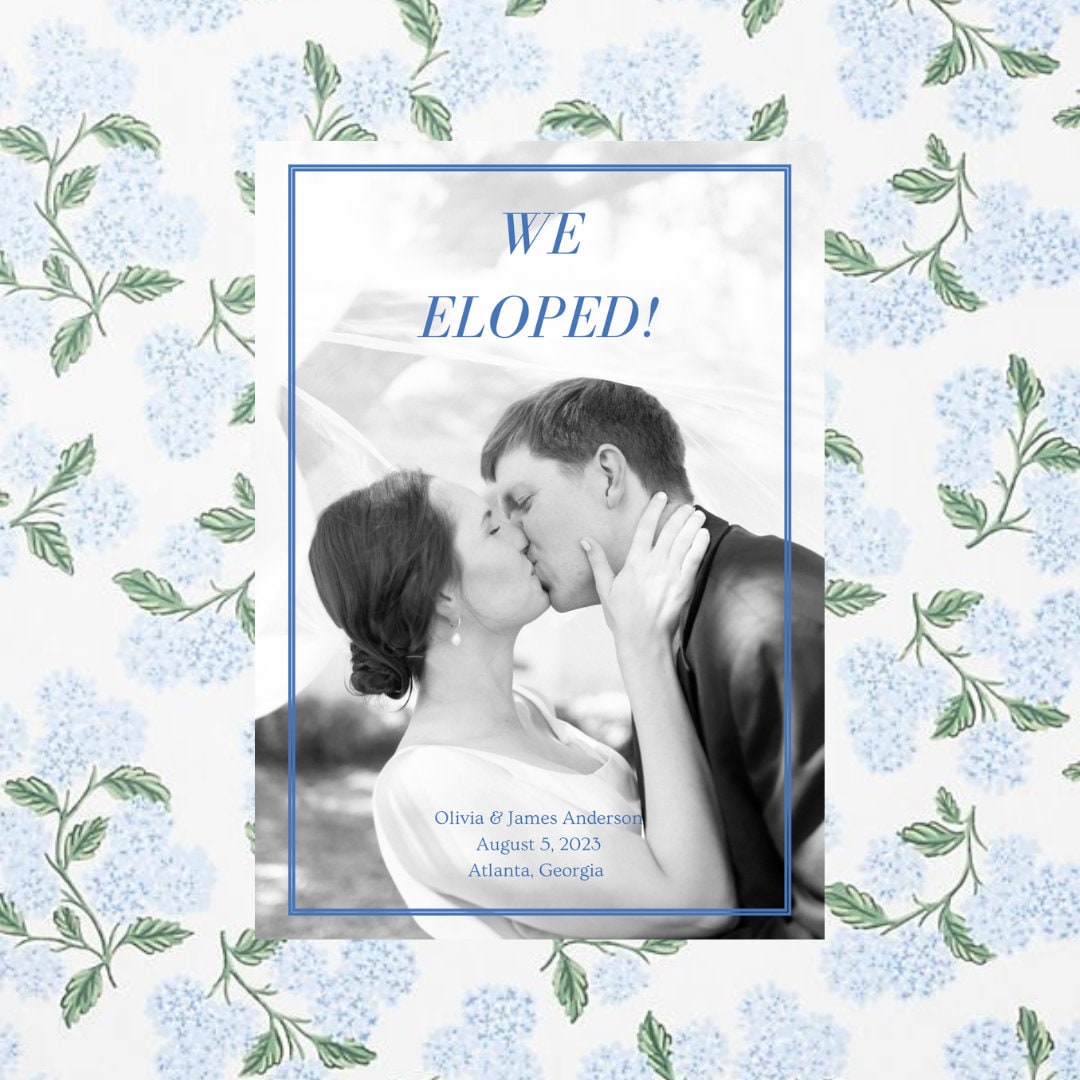 Elopement Announcement Printable Customizable Editable Canva - Etsy