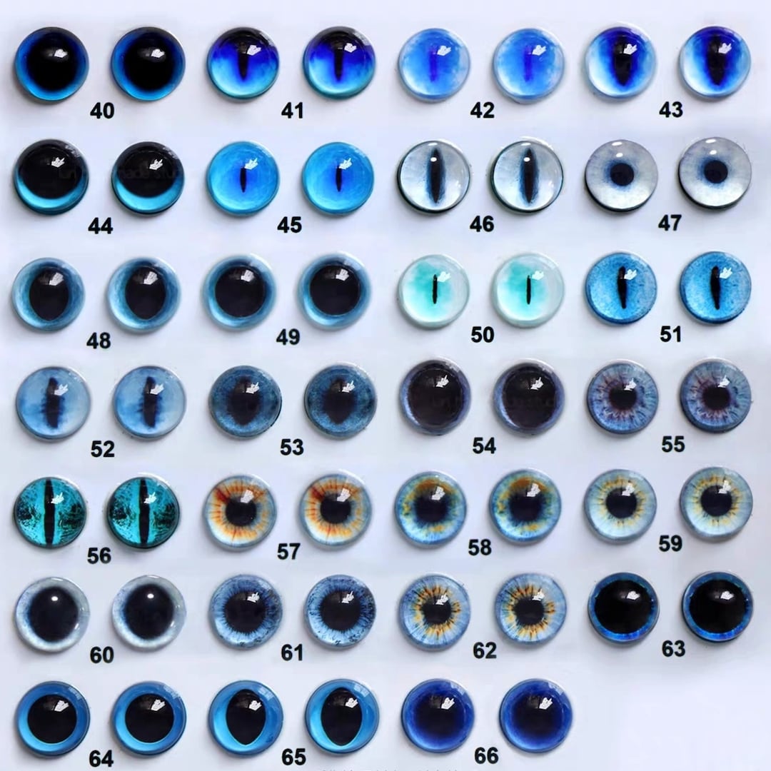 Blue Cat Eyes Glass Eyes for Toys Dragon Creature Eyes Felted Toy Eyes ...