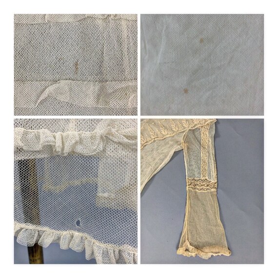 Antique Edwardian net dress | 1910s 1920s ivory hand … - Gem