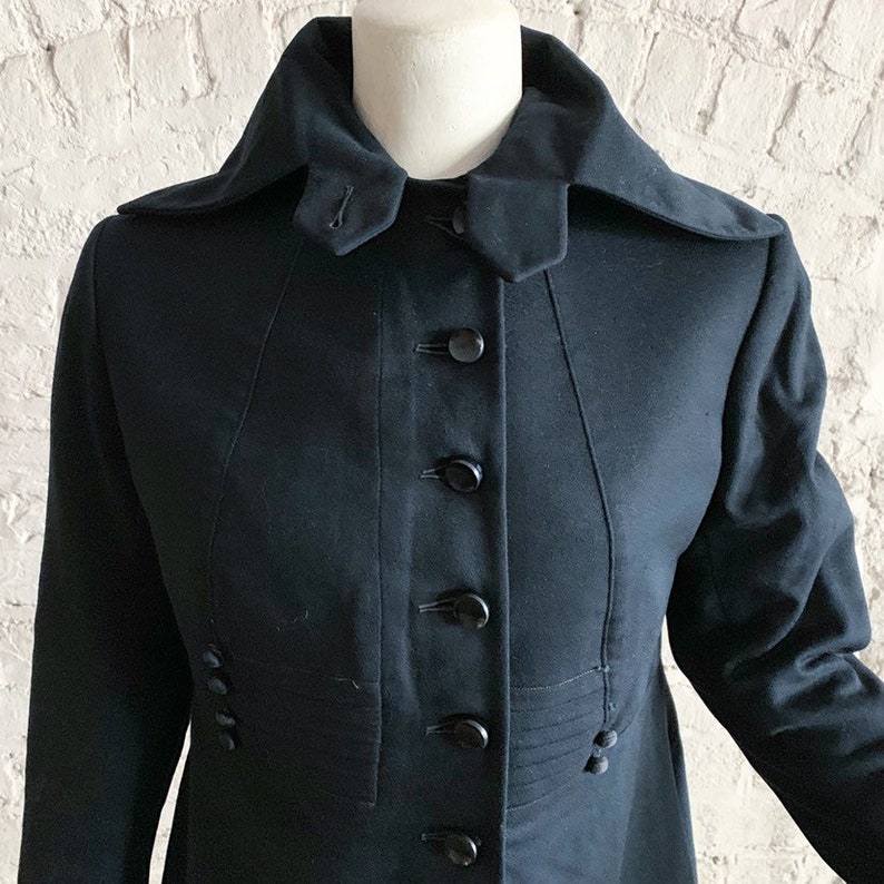Antique Edwardian Wool Coat | 1900s 1910s Black Wool Edwardian Coat ...
