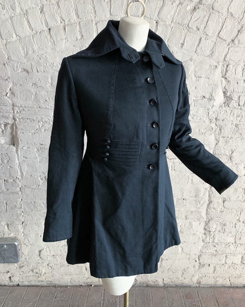Antique Edwardian Wool Coat | 1900s 1910s Black Wool Edwardian Coat ...