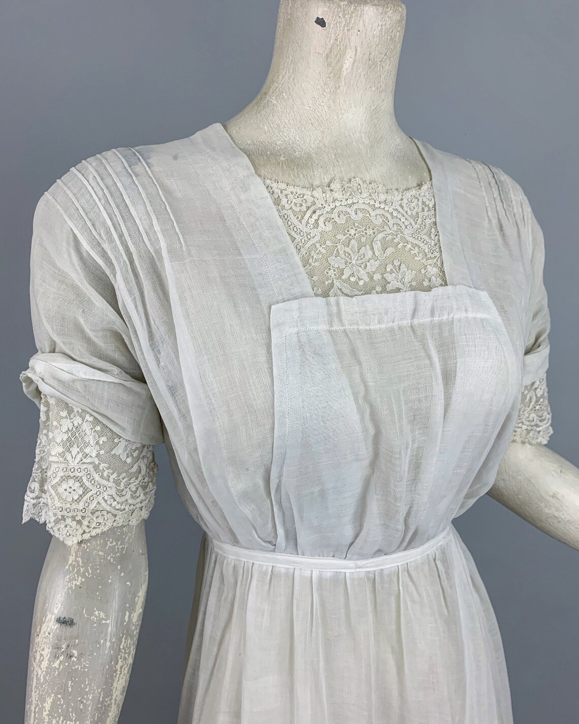 Antique Edwardian Tea Gown | Early 1900s 1910s Edwardian White Muslin ...