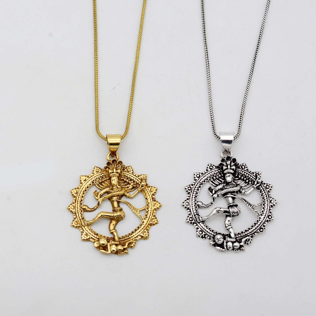 Shiva Nataraja Pendant Necklace – Dancing Shiva Jewelry in Gold or ...