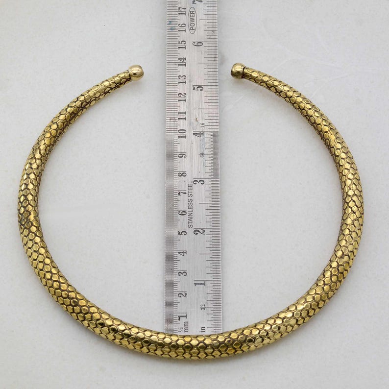 Snake Skin Designer Flexible Tribal Brass Choker Necklace,handmade ...