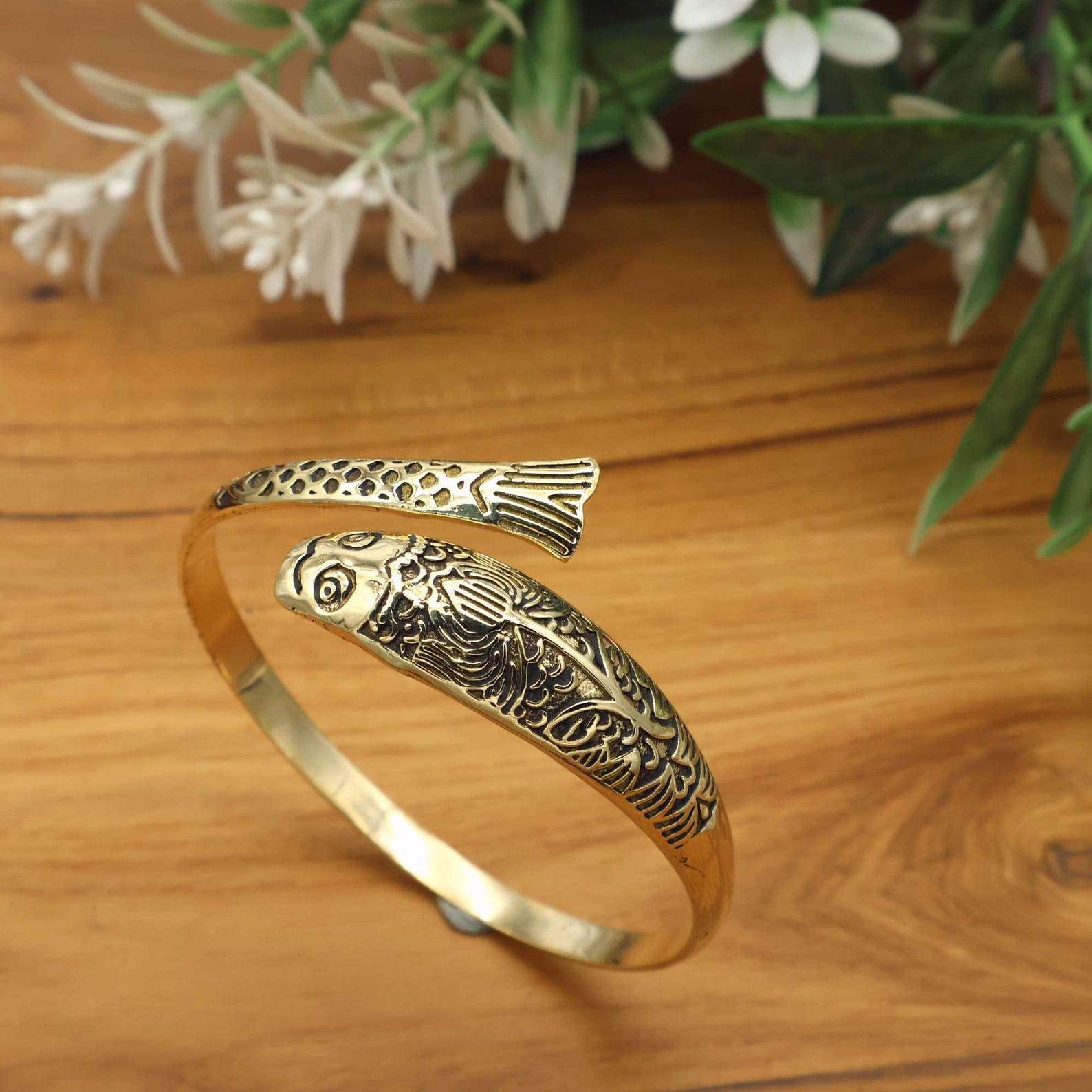 Fish Design Bangle Set for Women Boho Statement Cuff Bracelets Ocean ...