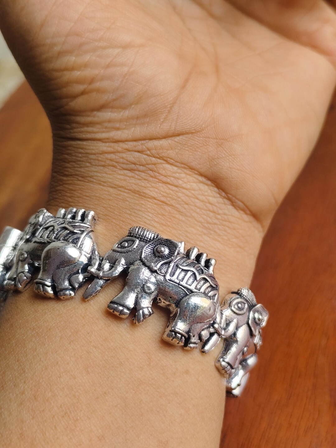 Elephant Kolhapuri Oxidized Bangles Bracelet Silverjewelry Handmade ...