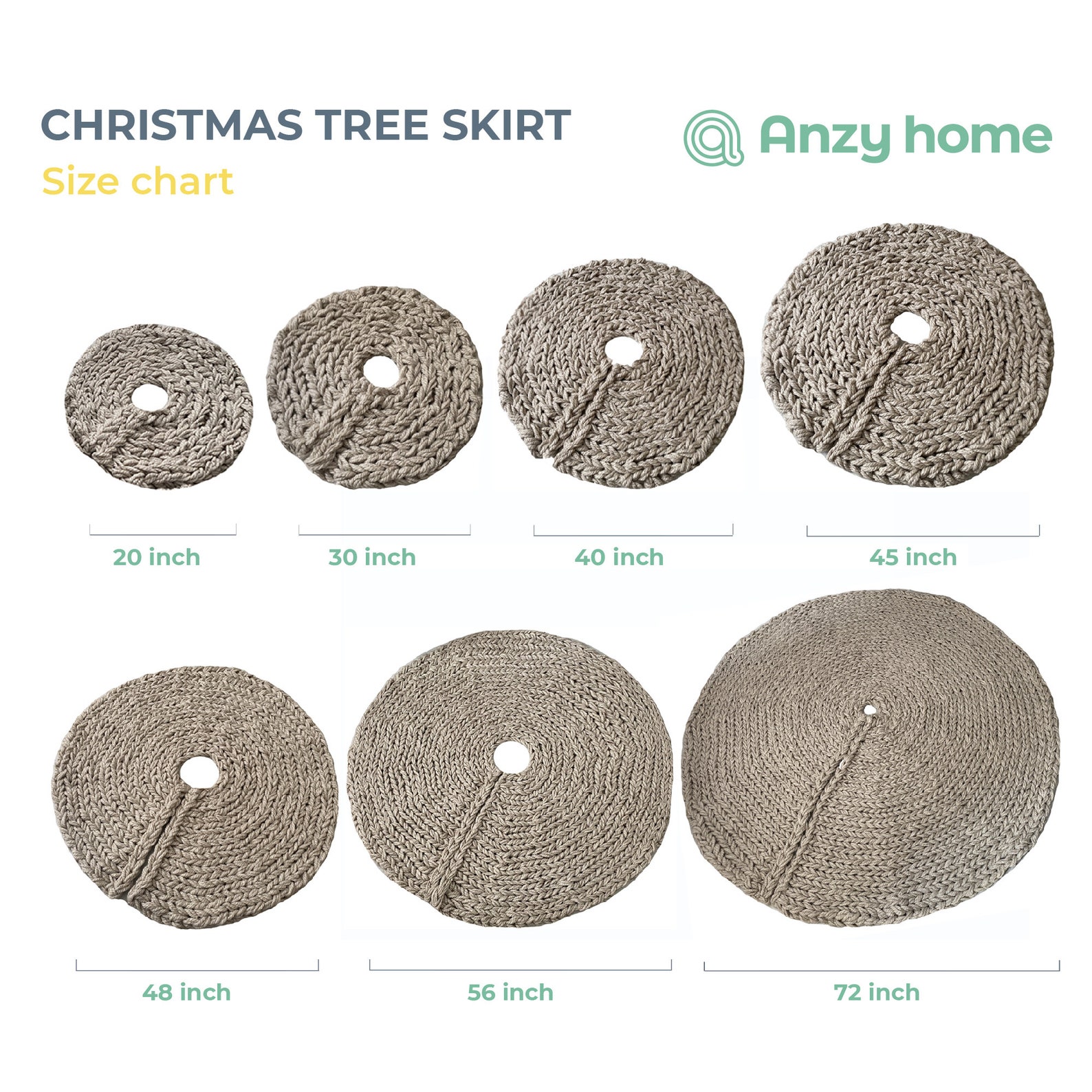 Chunky Knit Christmas Tree Skirt Giant Knit Holiday Tree - Etsy