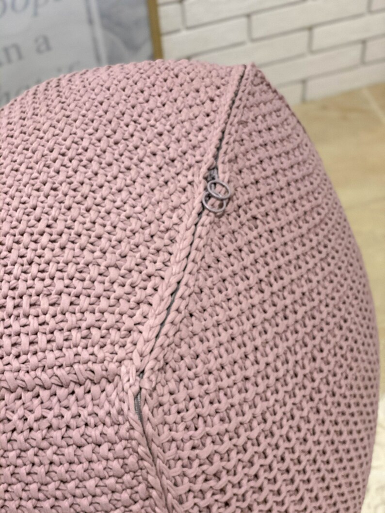 Lemon bright knitted pouf Coffee table Square pouf Floor pouf | Etsy