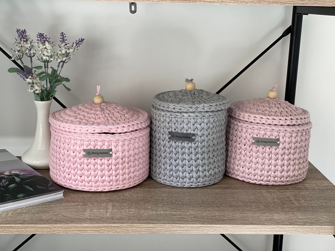 Storage Box Basket With Lid for Home Organization or Decor, Storage ...