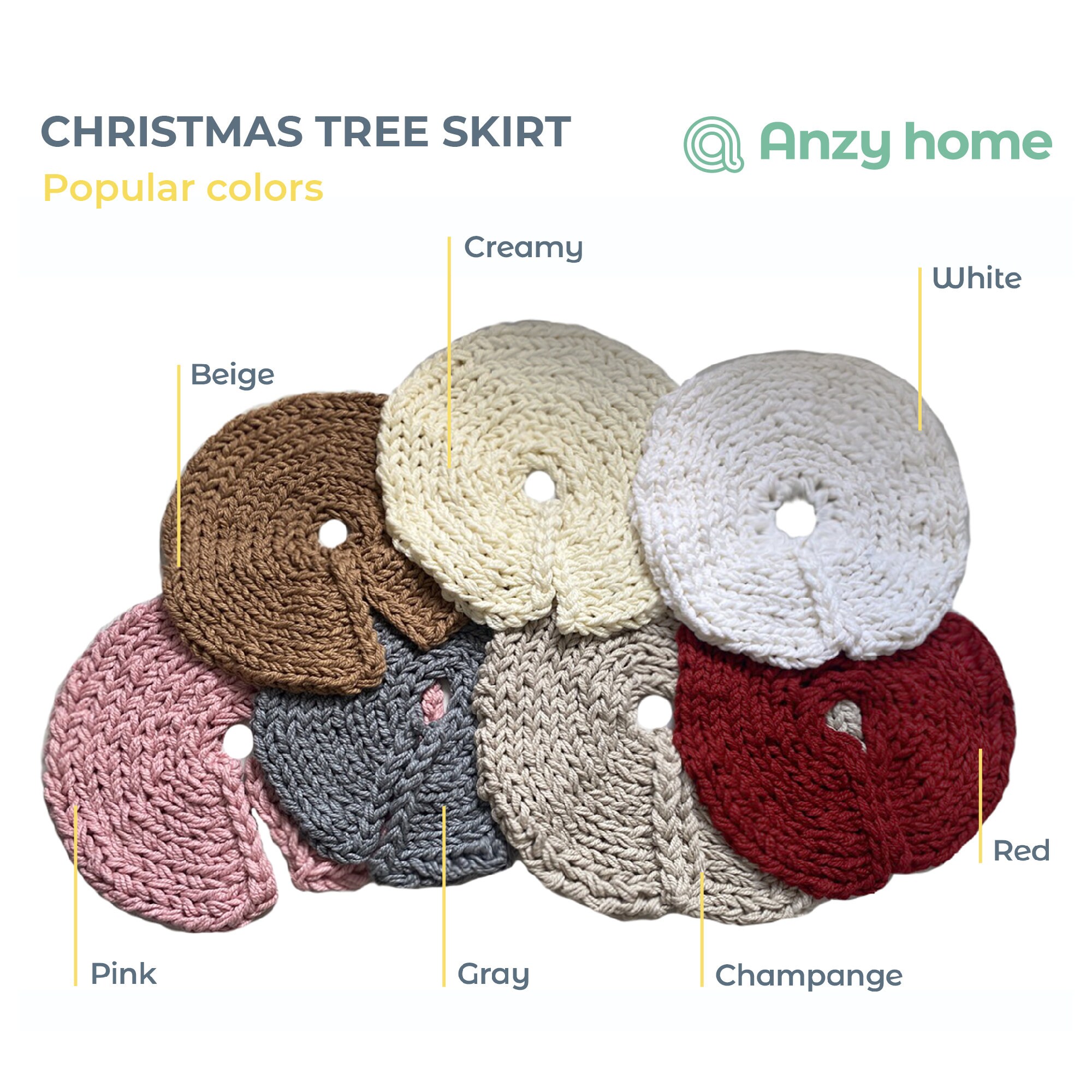 Chunky Knit Christmas Tree Skirt Giant Knit Holiday Tree - Etsy