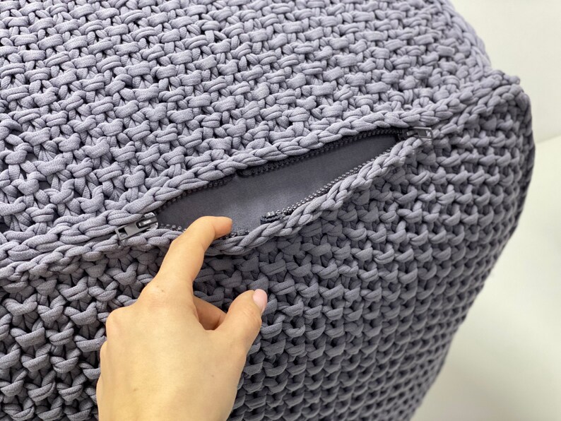 Lemon Bright Knitted Pouf Coffee Table Square Pouf Floor Pouf - Etsy