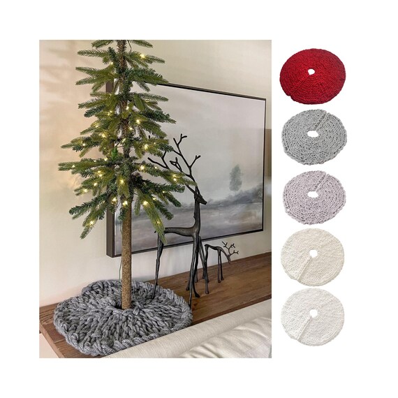 Mini Christmas Tree Skirt Small Christmas Tree Skirt Miniature Round Chunky Knit Christmas Tree Skirt for Tabletop Trees Christmas Decor Etsy