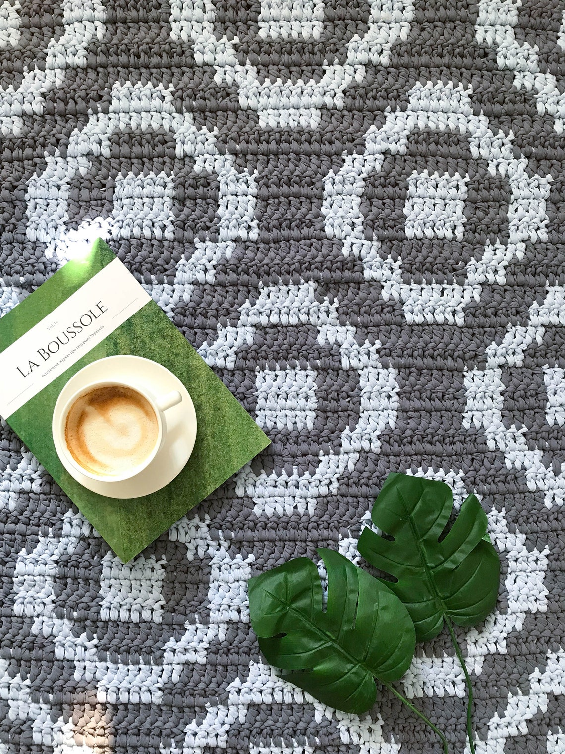 Area Rug Grey and Blue Rectangular Carpet Geometric Pattern - Etsy