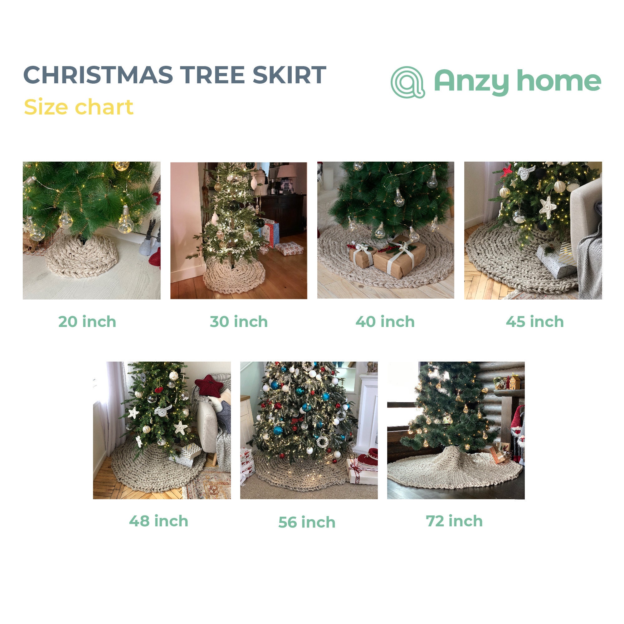 Chunky Knit Christmas Tree Skirt Giant Knit Holiday Tree - Etsy