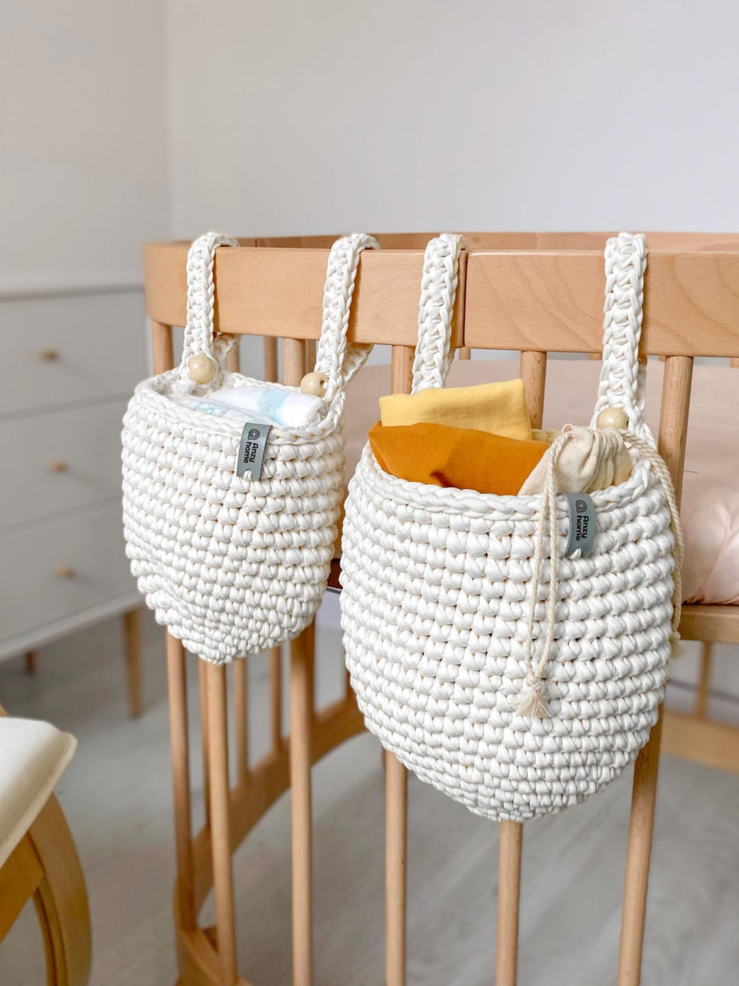 Crib Basket | Crib Organizer | Crib Hanging Basket |baby Crib Basket ...