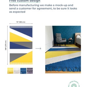 Area Rug Multicolored, Patterned Rug, Crochet Rectangular Carpet ...