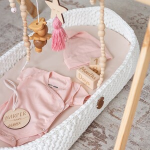 Newborn White Baby Changing Basket Custom Made Crochet Baby Basket Baby ...