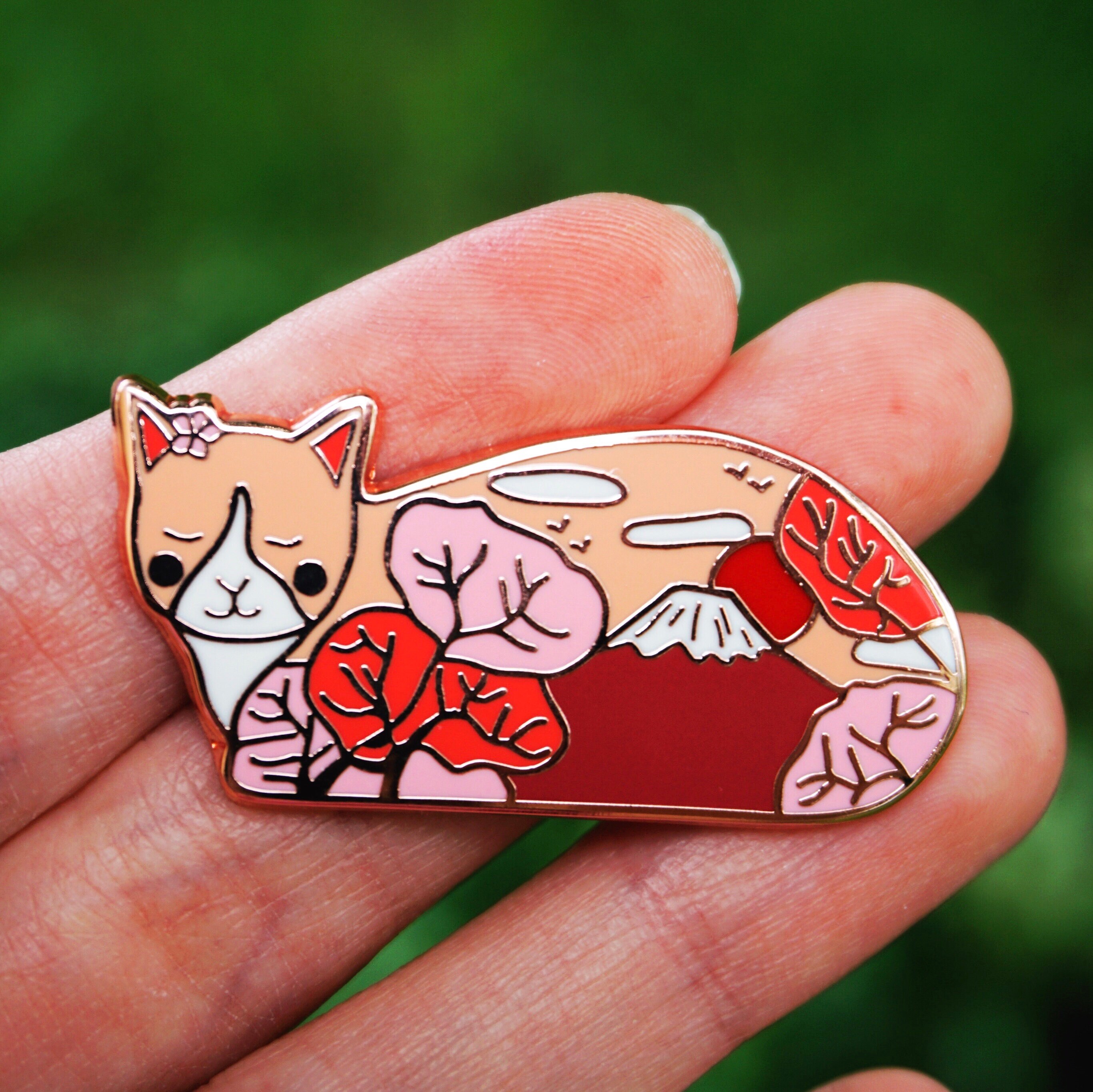 Mount Fuji Cat Hard Enamel Pin - Etsy