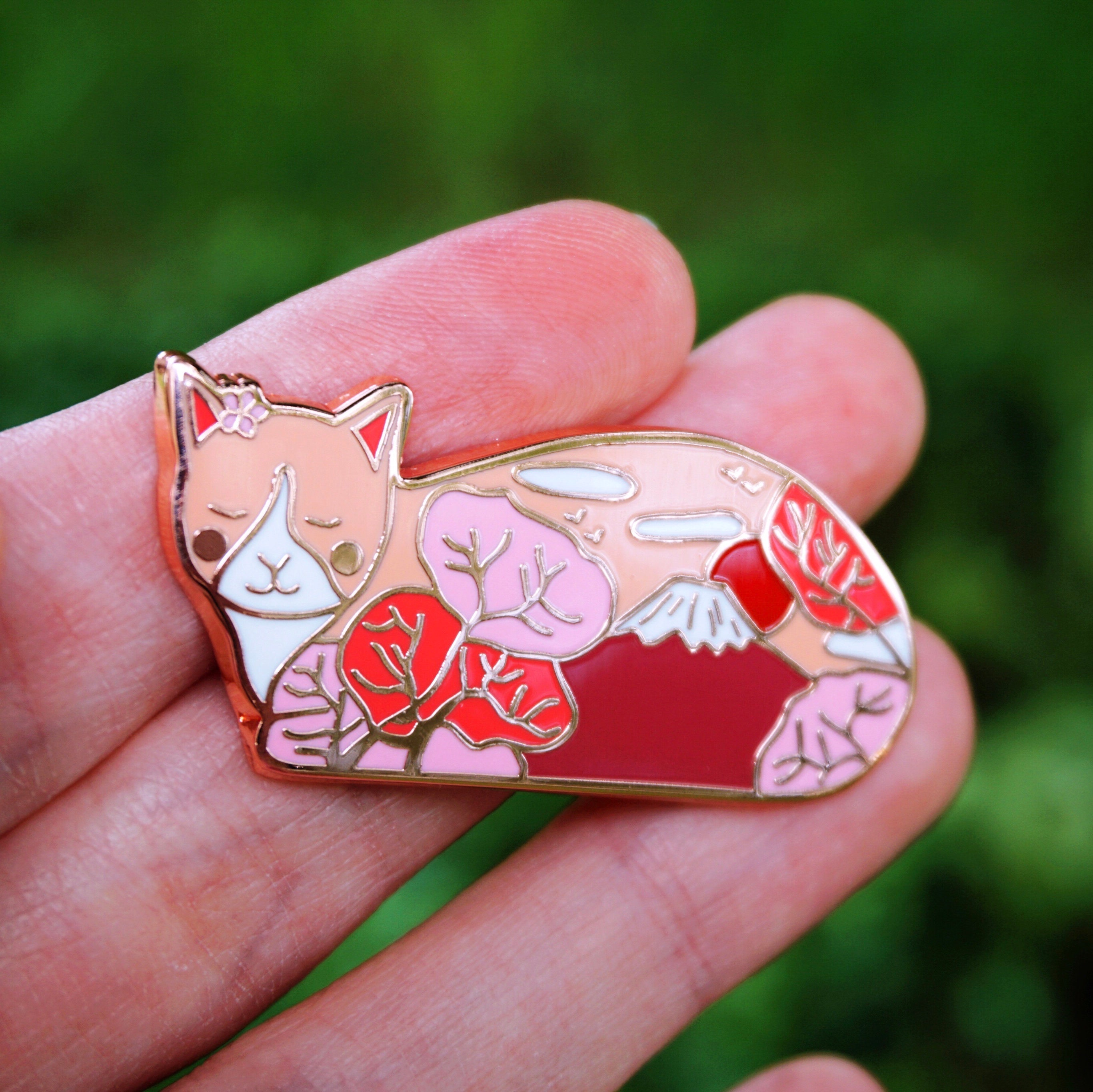 Mount Fuji Cat Hard Enamel Pin - Etsy