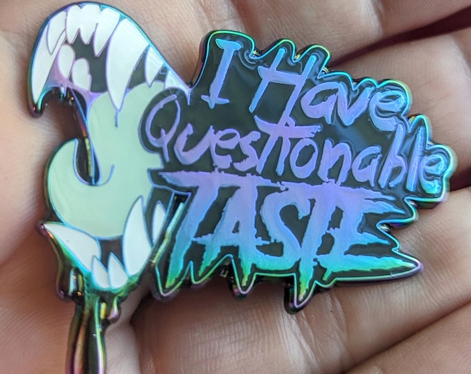 Questionable Taste - Original Monster Lovers Pin - Rainbow Plating - Etsy