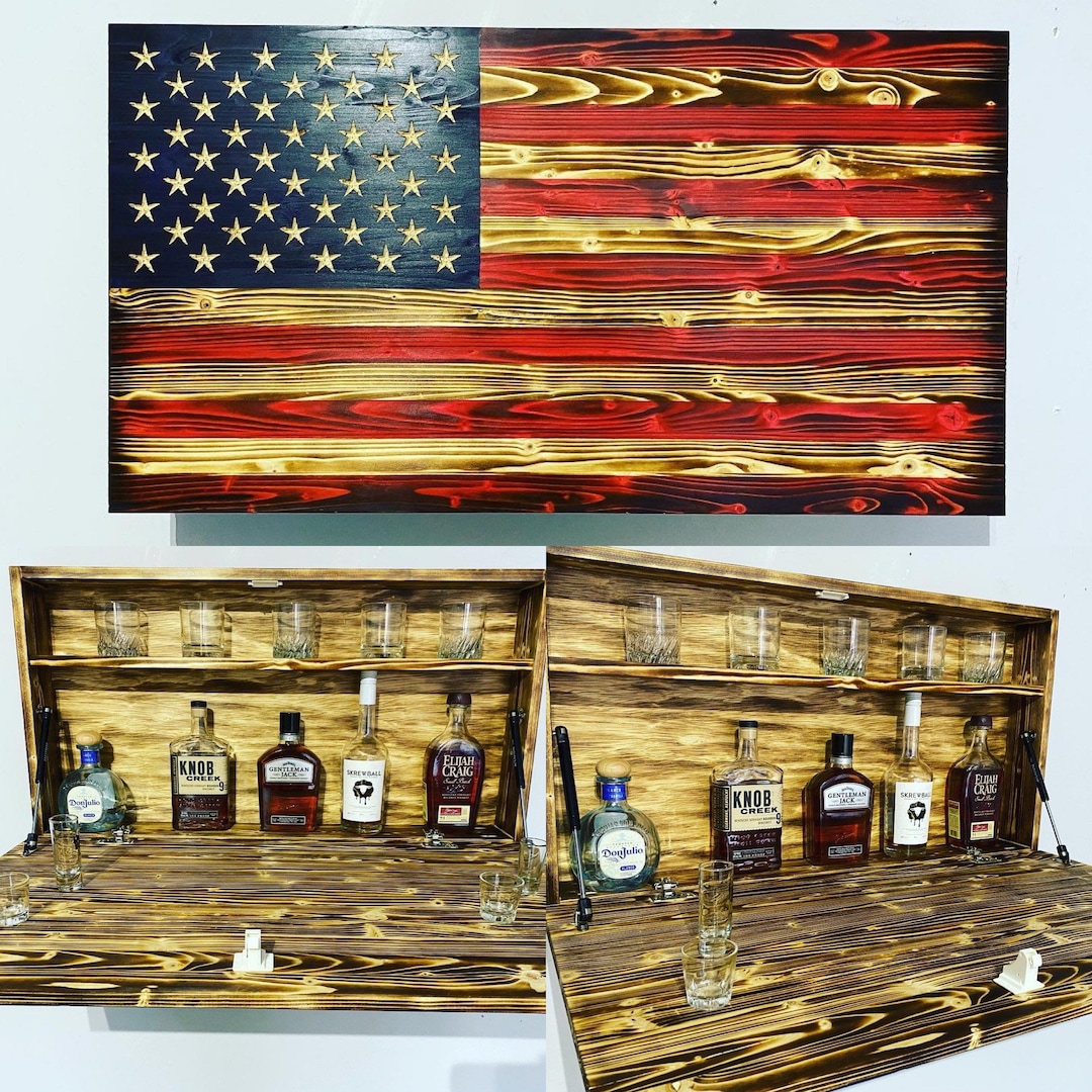 Wood American Flag Murphy Bar, Concealment American Flag, Wood American ...