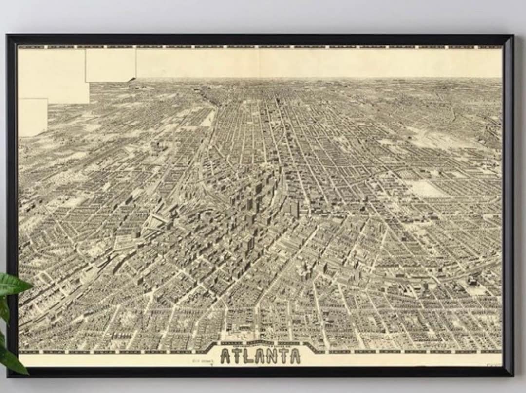Vintage 1919 Atlanta Map Print - Etsy