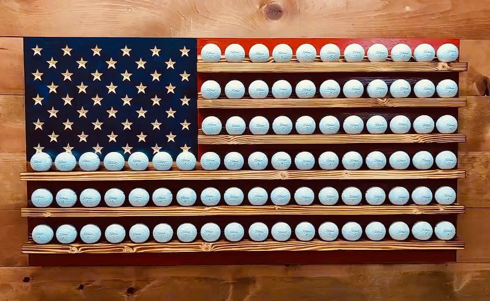 American Flag Golf Ball Display Holder Golf Ball Display - Etsy