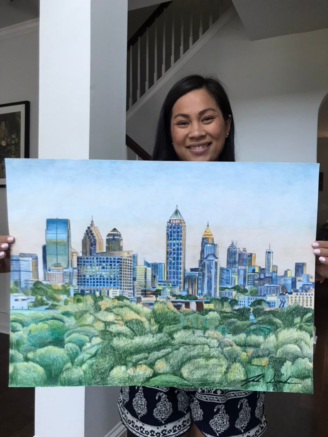 Atlanta Skyline Drawing - Etsy