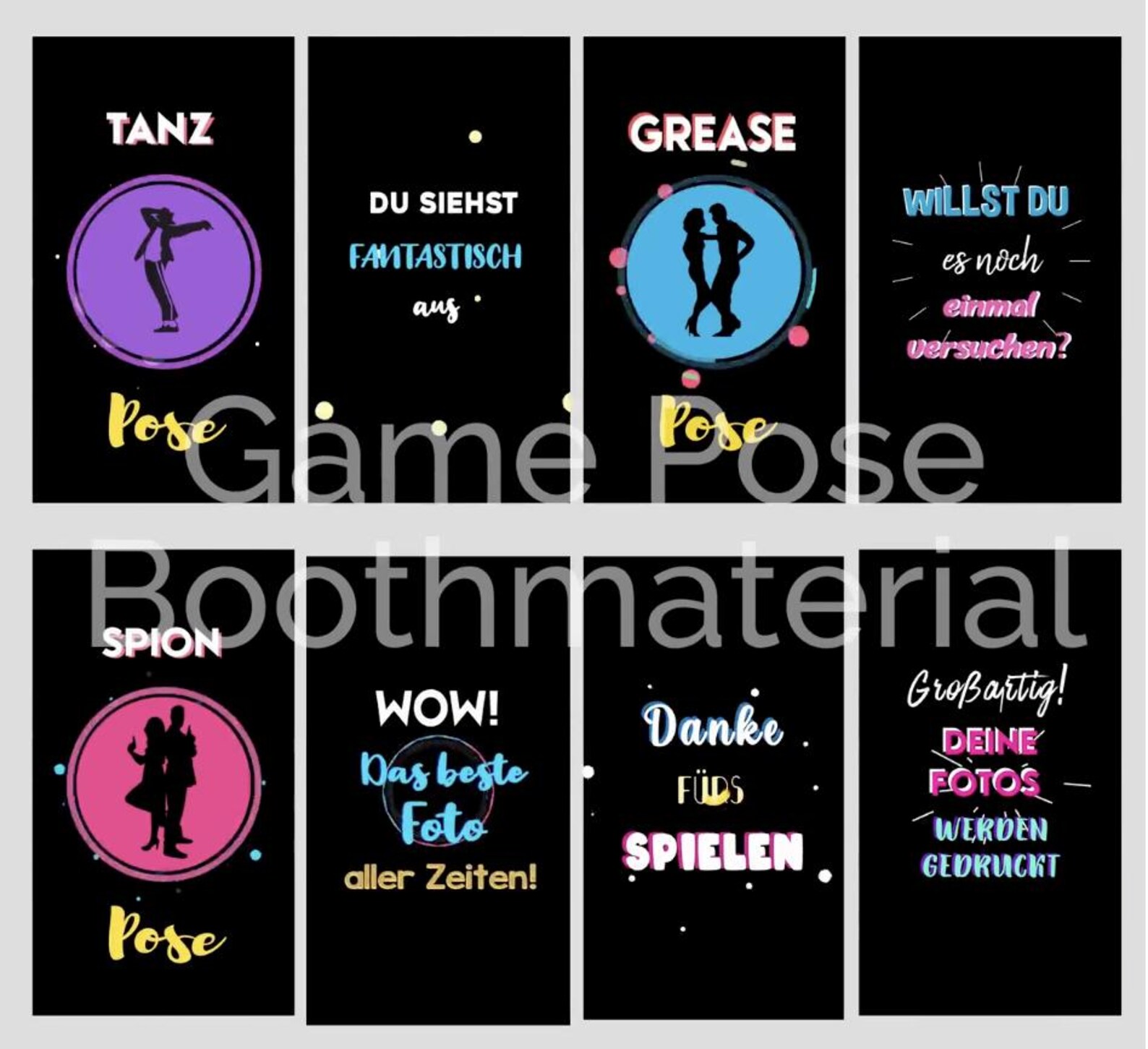 Game Pose Set German Animations Mirror Booth. Fotobox Animations Set in ...