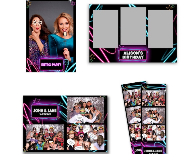 Retro Template Pack Overlay to Photo Booth - Etsy