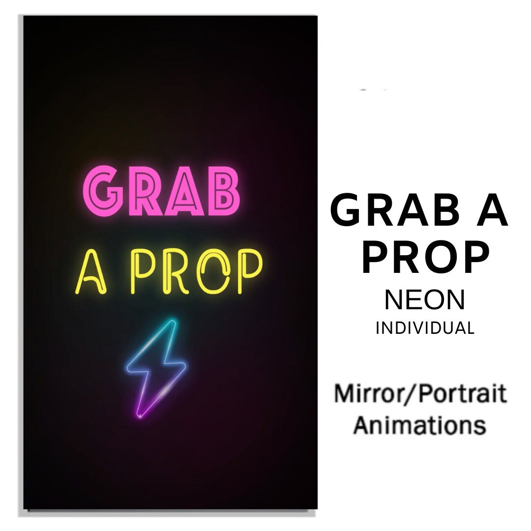 Grab a Prop Neon Animation to Mirror Photo Booth - Etsy