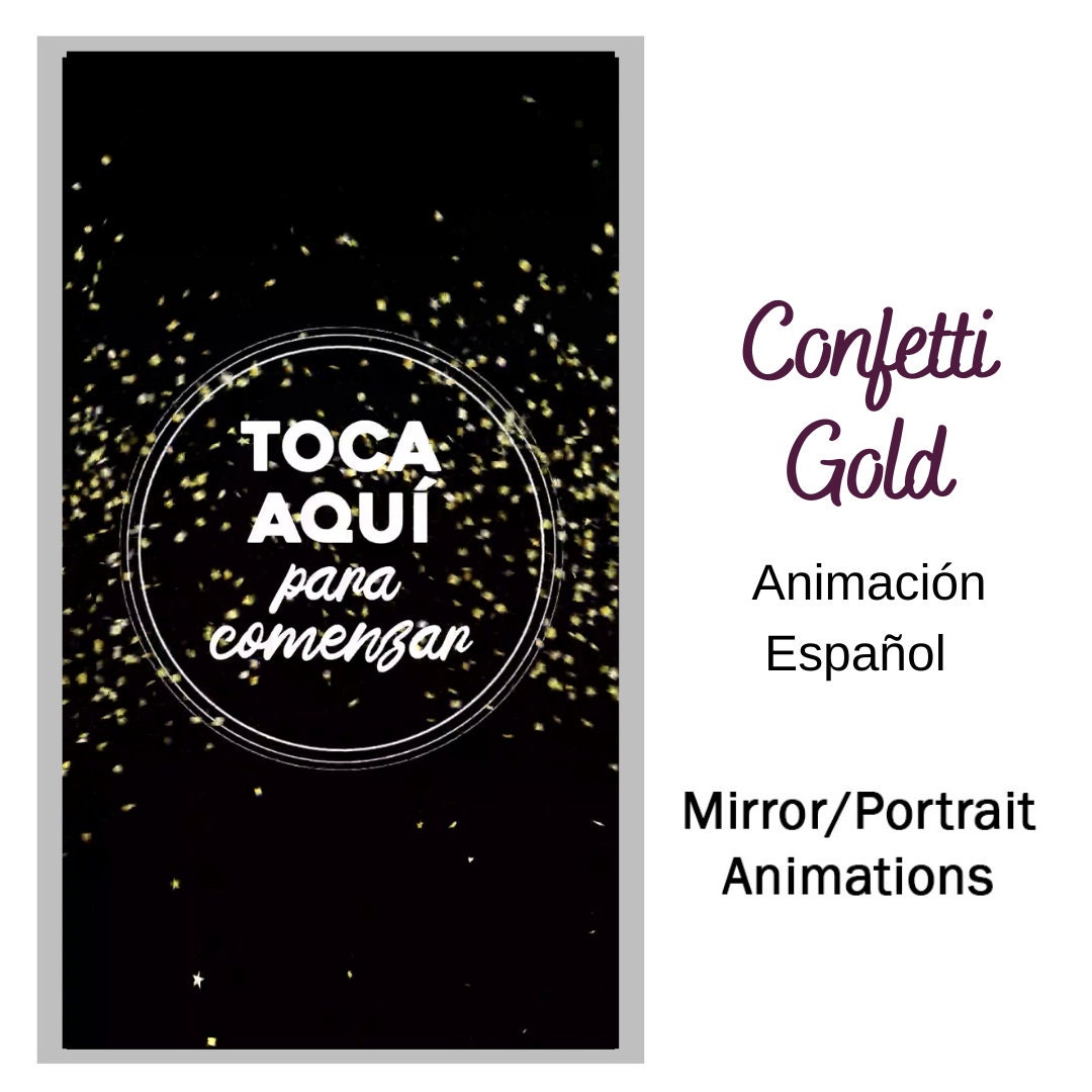 Tap Here Gold Confetti Animation Spanish Magic Mirror | Gold Confetti ...