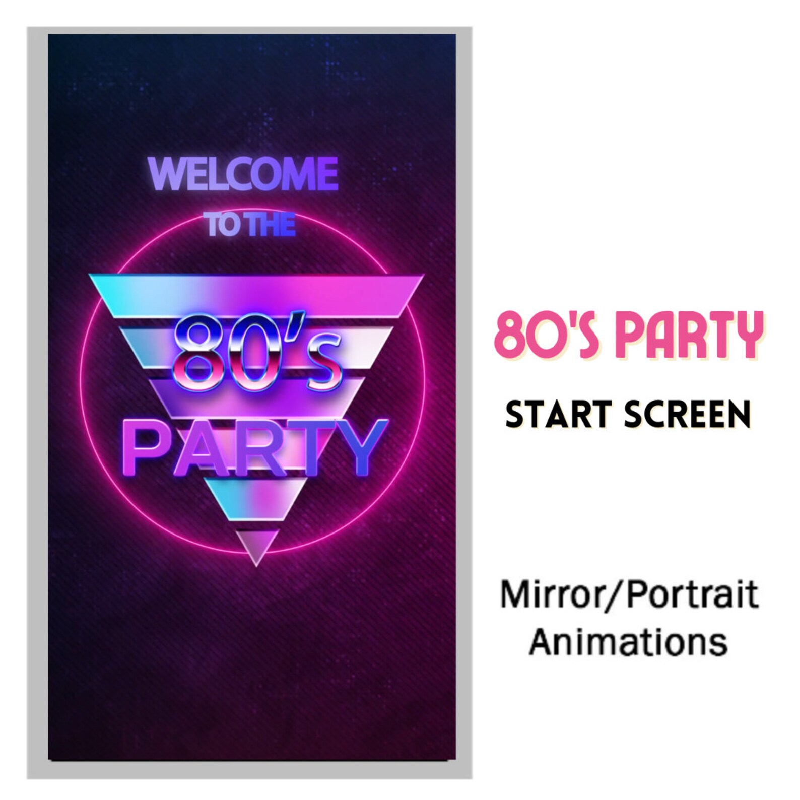 Welcome 80's Retro Party Animation to Mirror Photo Booth - Etsy