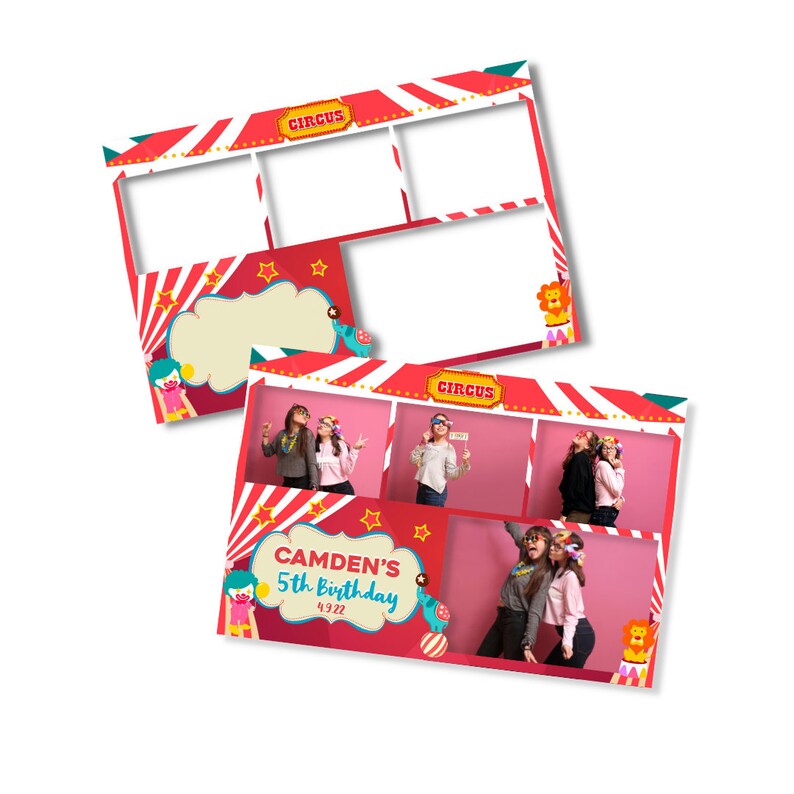 Circus Carnival Cloud Photo Booth Template 4"x6"| Photoboothstrip ...