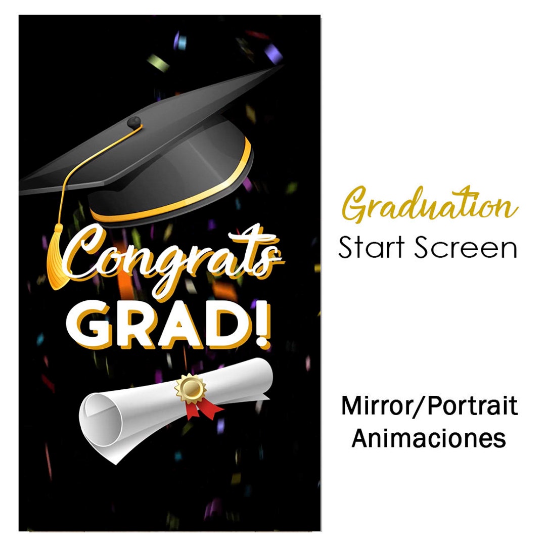 Graduation Start Screen Mirror Photo booth Animations - Etsy España