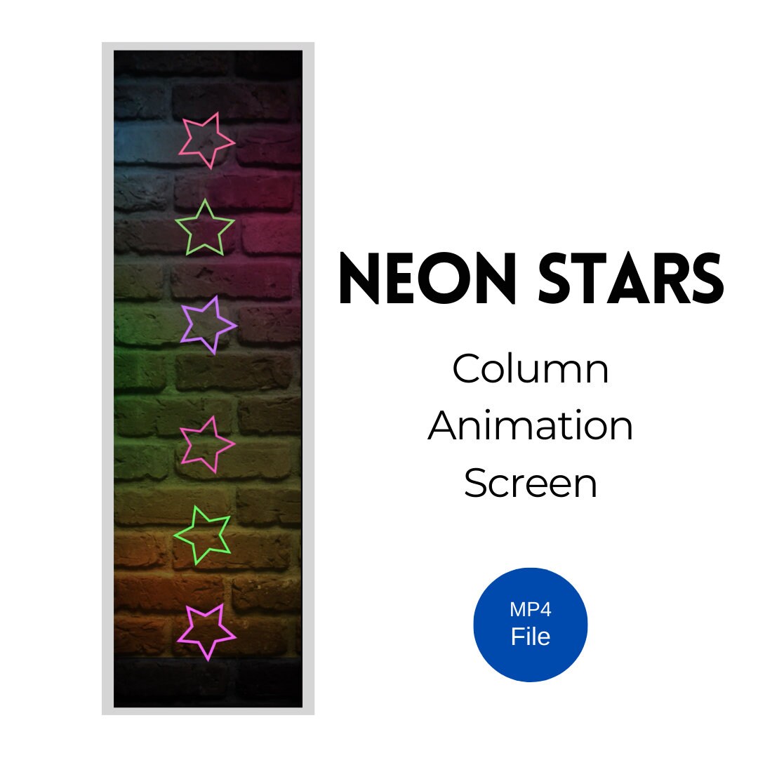Neon Stars Column Animation Screen Photo Booth - Etsy