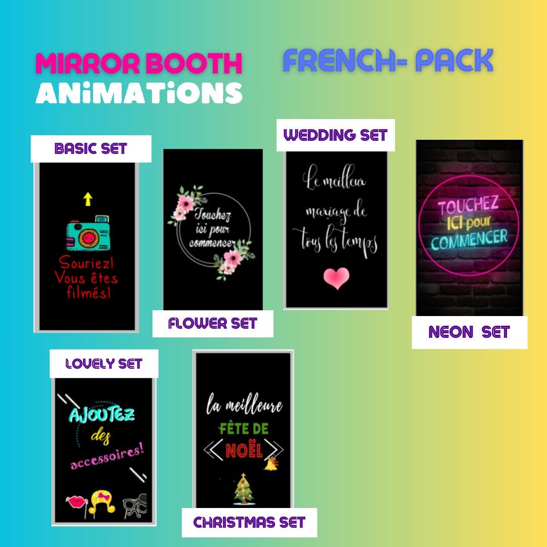 96 French Animations Pack for Mirror Photo Booth + 24 Basic Pack ...