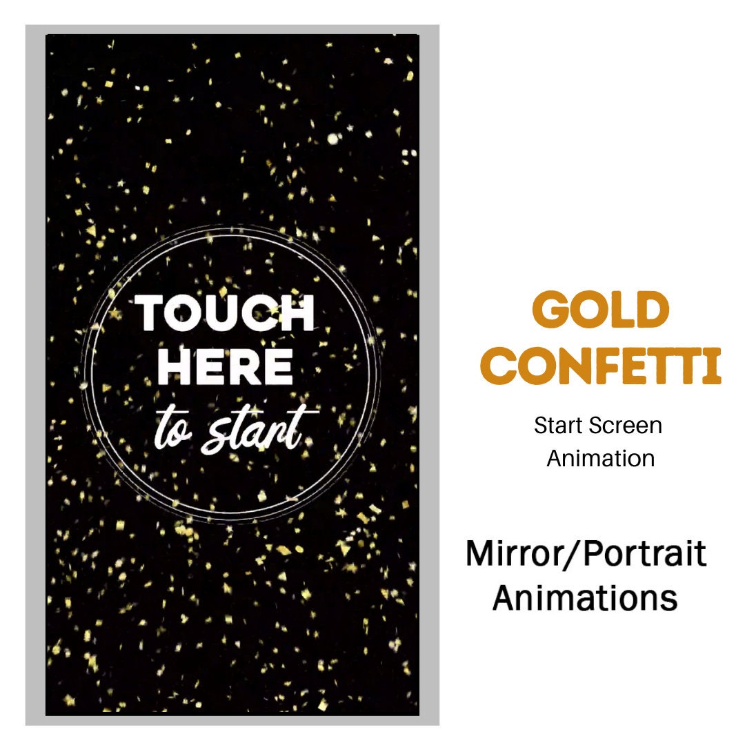 Gold Confetti Start Screen Mirror Photo Booth Animations - Etsy