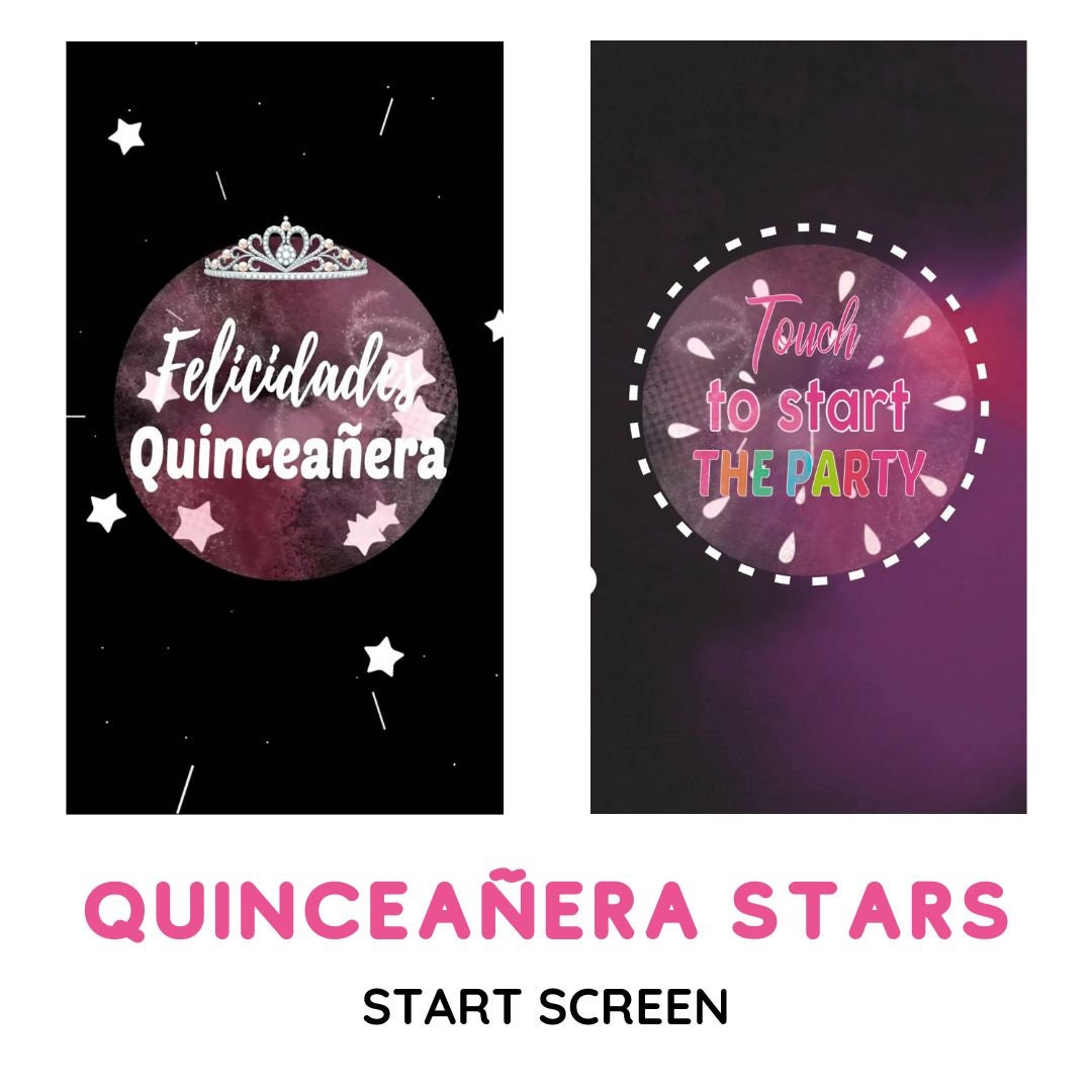 Quinceañera Screen Start Animation to Mirror Photo Booth. Birthday ...