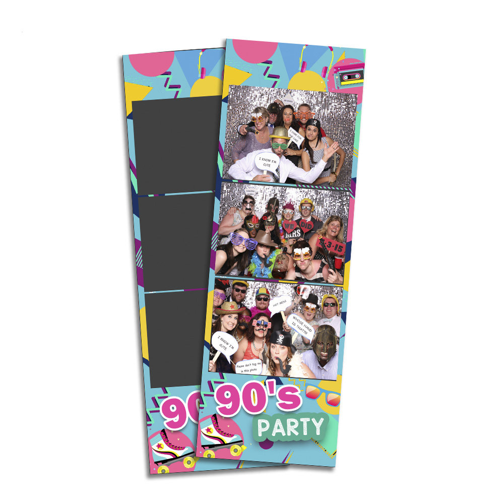 90's Party Photo Booth Template. 90s Photoboothstrip 2"x6". Photo Booth ...