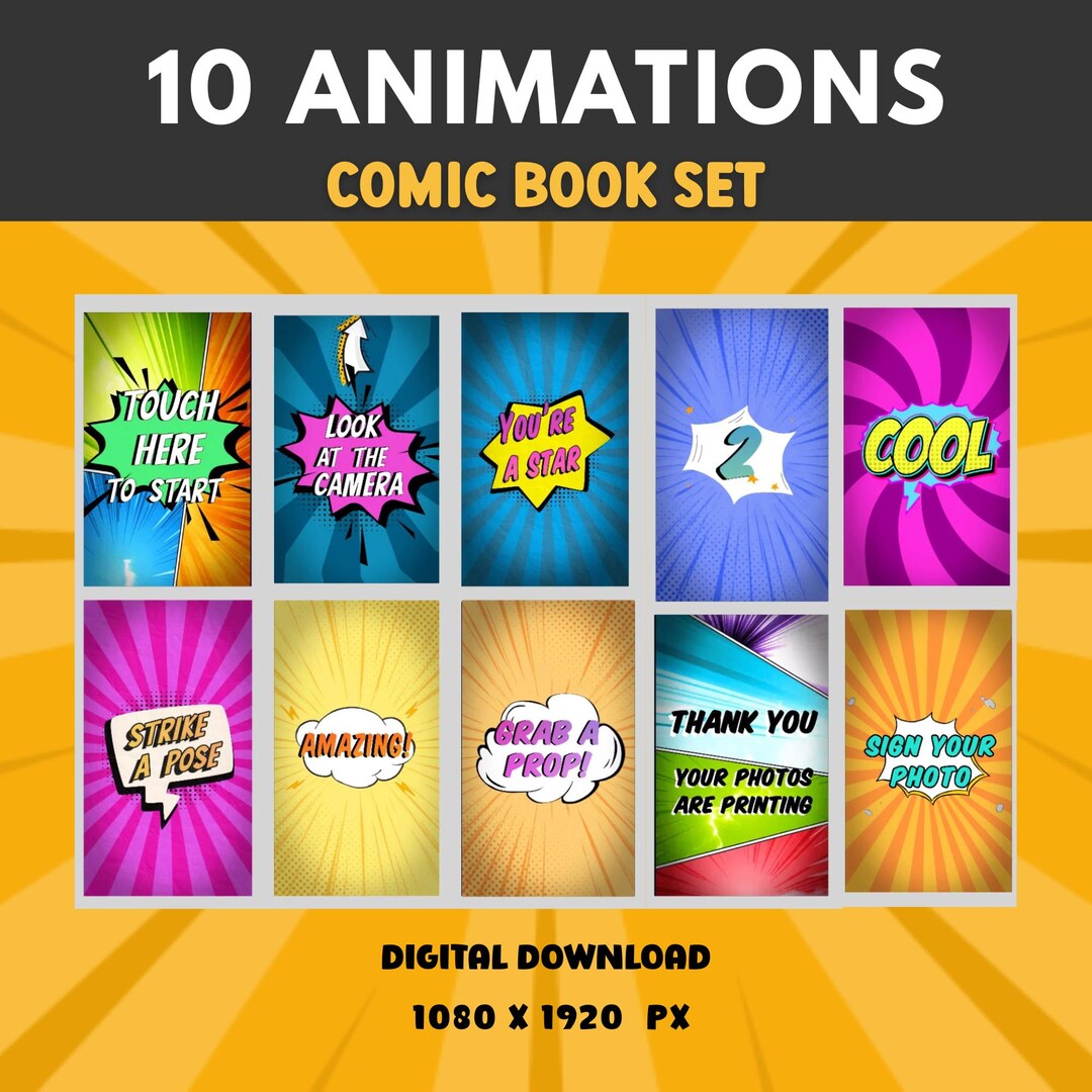 Comic Superhero Set Magic Mirror Booth Animations - Etsy