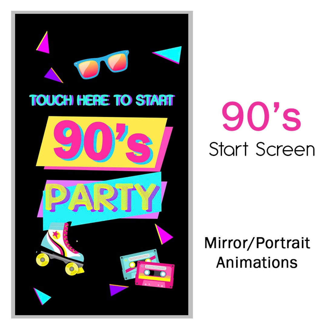 90s Party Start Screen Mirror Photo Booth Animations - Etsy