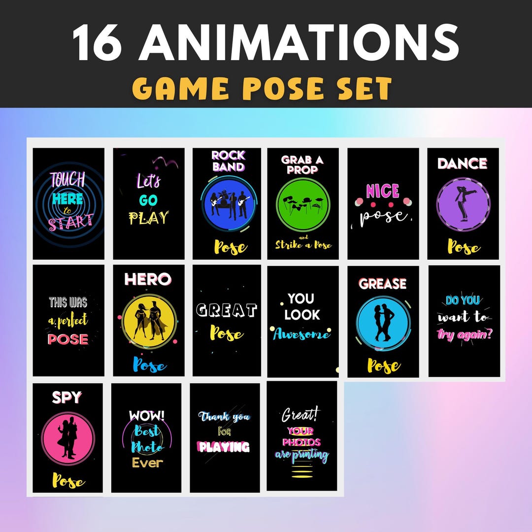 Game Pose Animations Pack for Mirror Booth and Photo Booth. Party ...