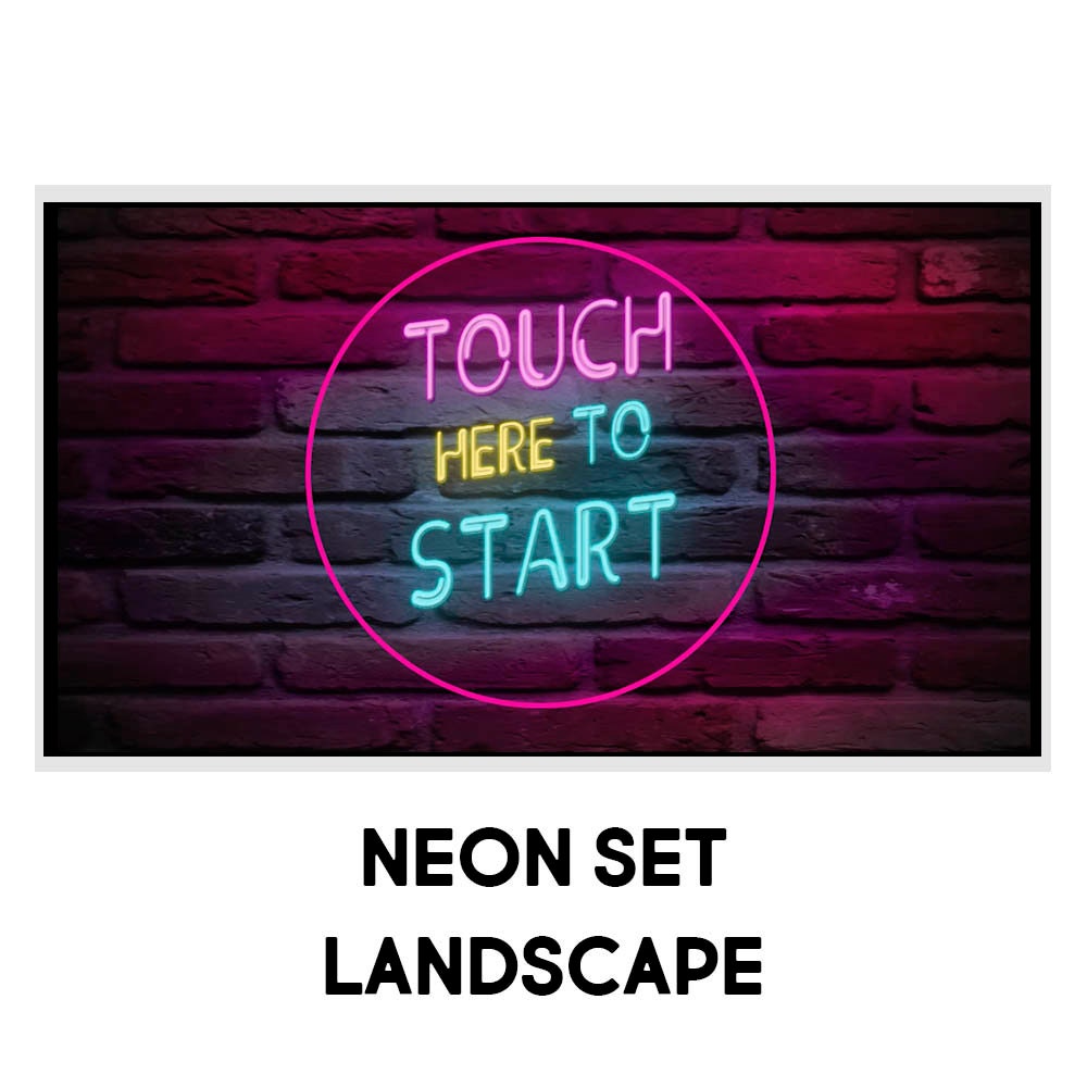Neon Set Landscape Animations Photo Booth. Neon Set Photobooth Mirror ...