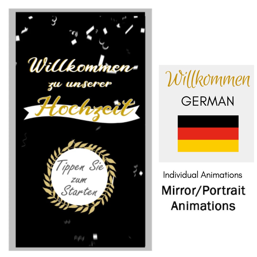 Gold Wedding German Start Screen Mirror Photo Booth Animation| Fotobox ...