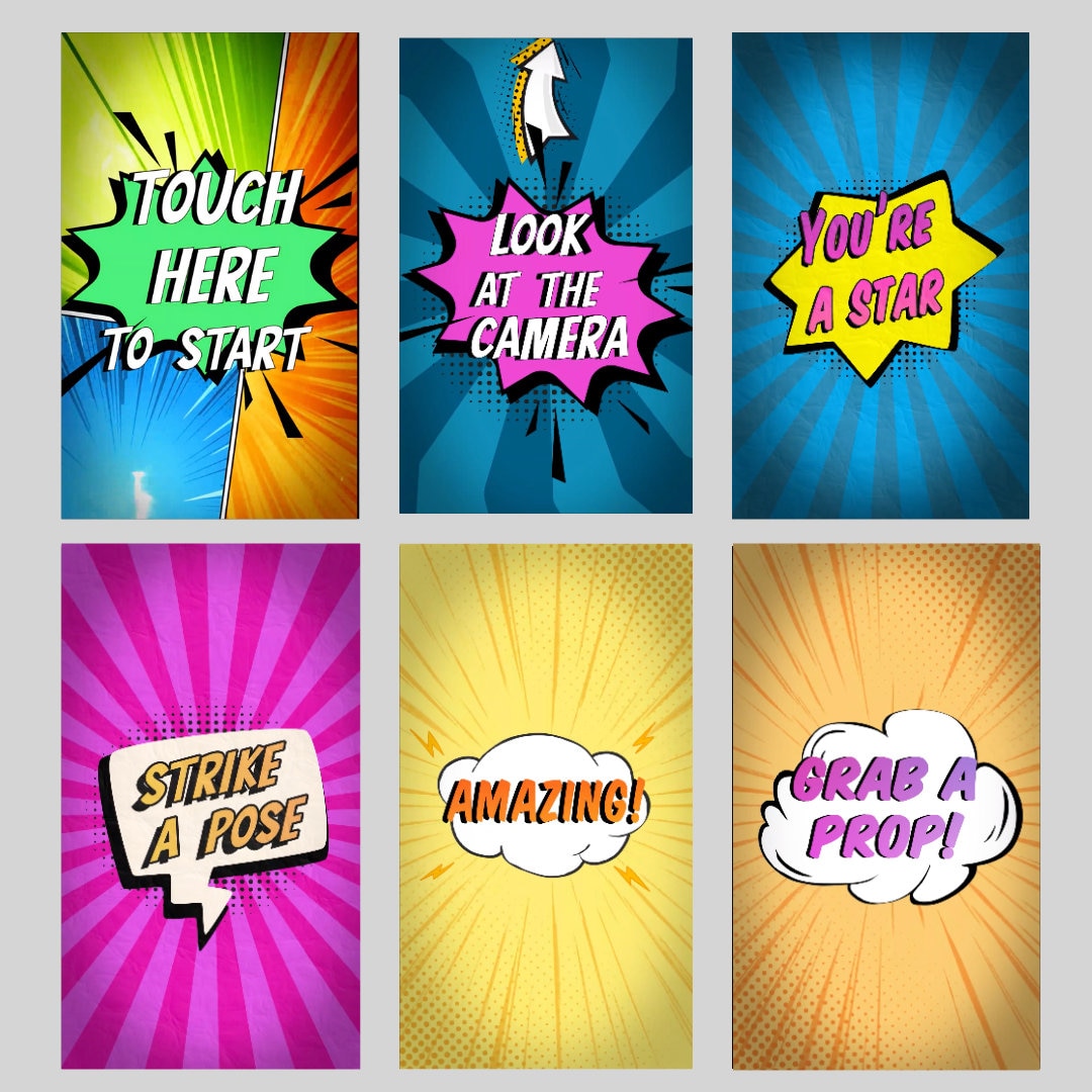 Comic Superhero Set Magic Mirror Booth Animations - Etsy