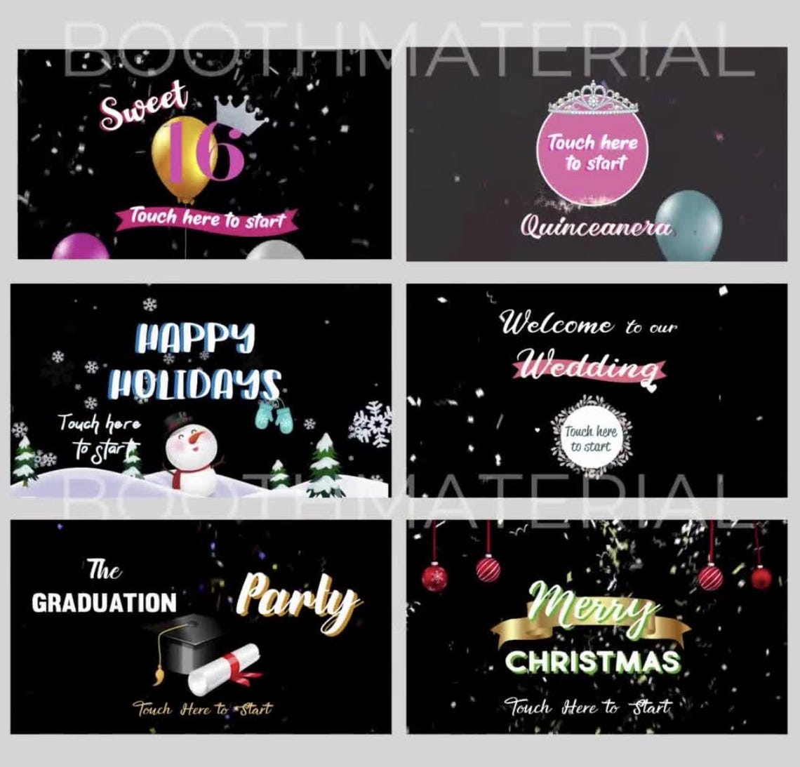 10 Start Screen Animations Bundle | Landscape Photo Booth Animations ...